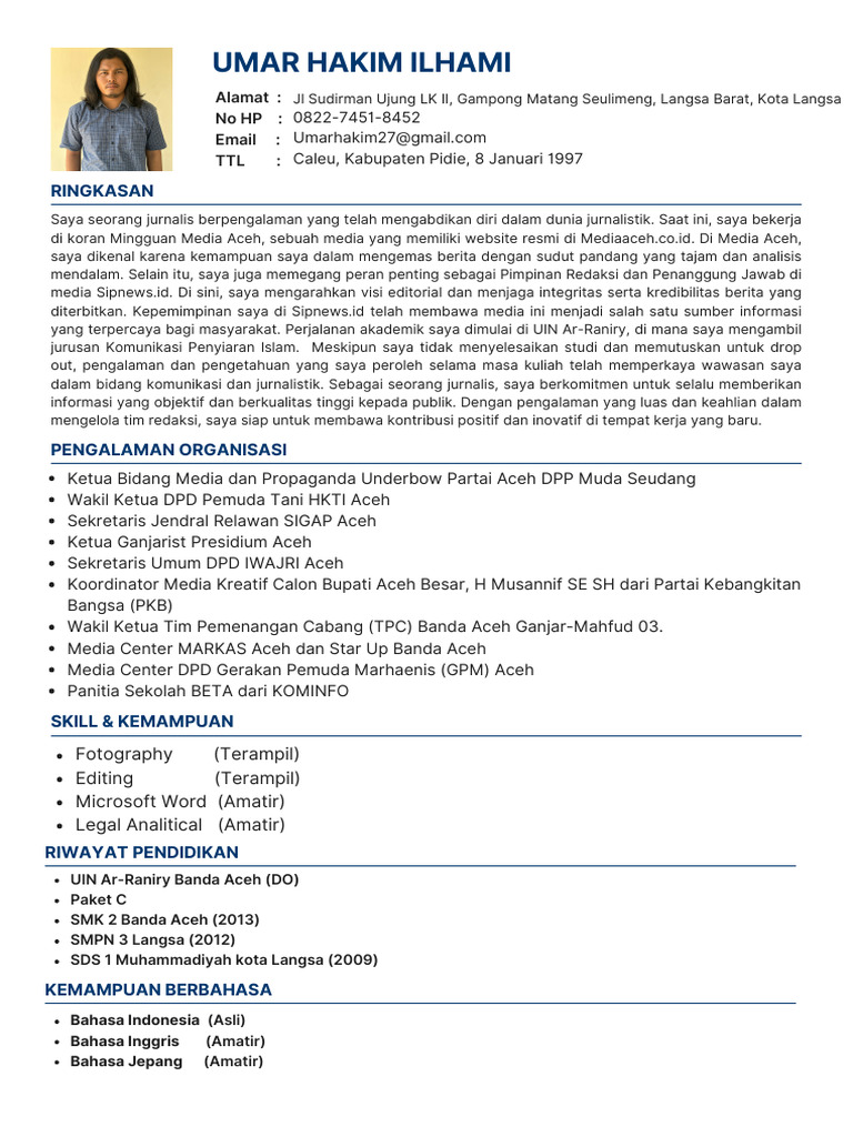 Blue and White Clean and Professional Resume | PDF