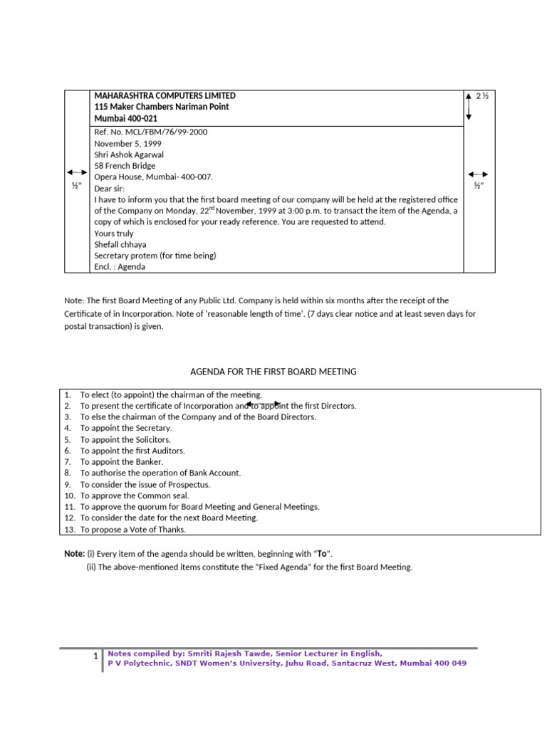 Notice, Agenda, Minutes and Resolution | PDF