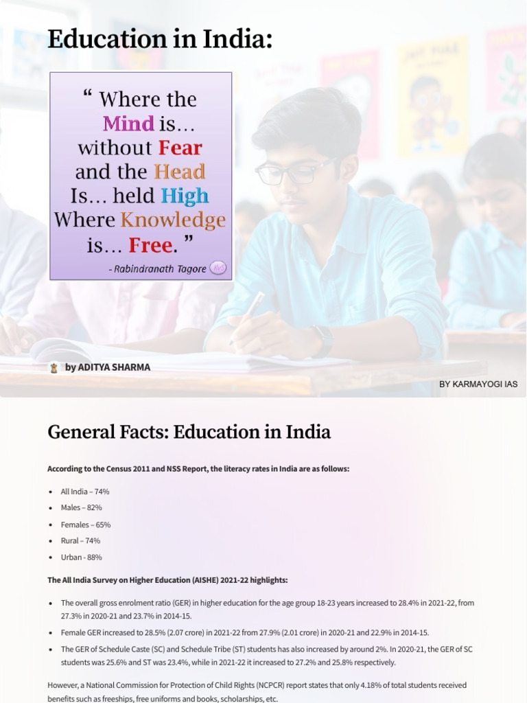 Education Sector Notes For Mains | PDF