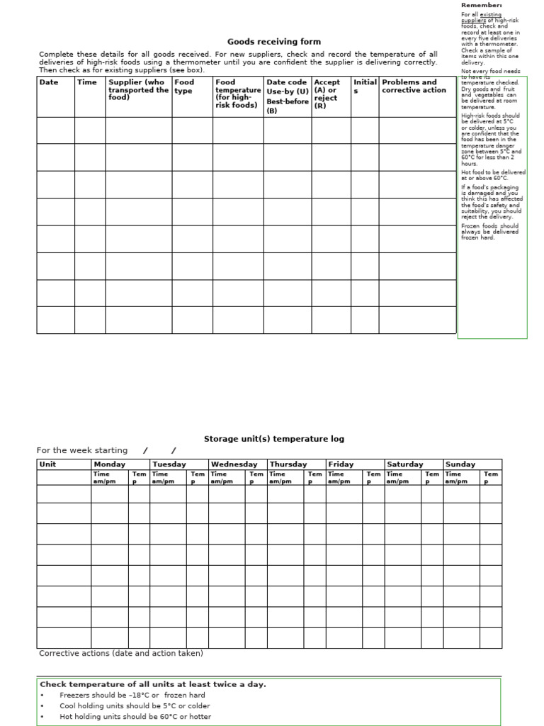 3 - SITXFSA006 - Food Safety Records | PDF