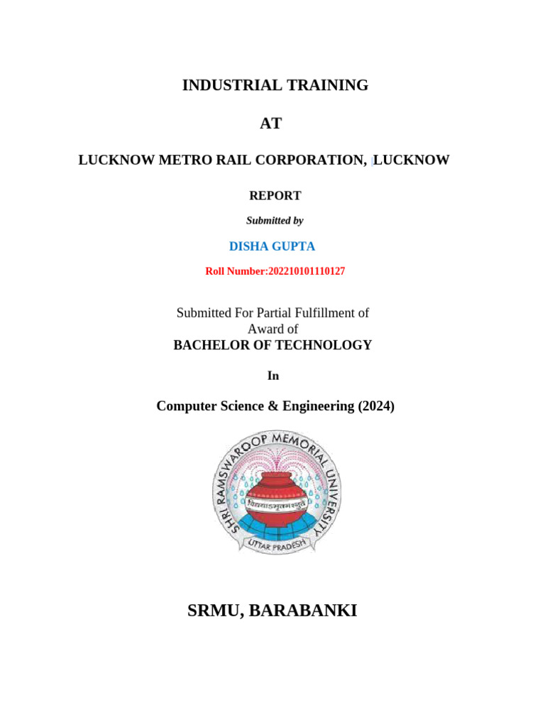 Industrial Training Report Format - 2024 | PDF