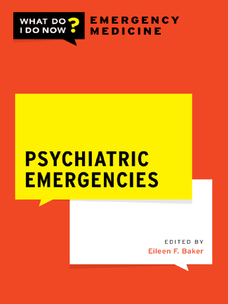 Emergency Medicine - Psychiatric Emergencies (1st Edition) | PDF