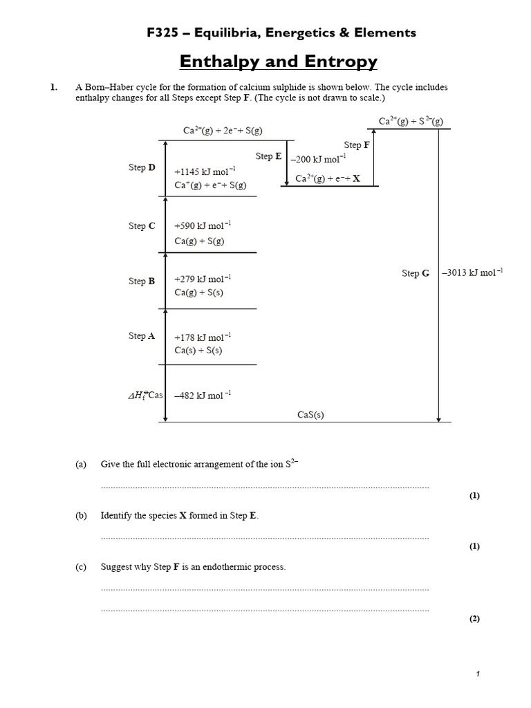 Enthalpy and Entropy | PDF
