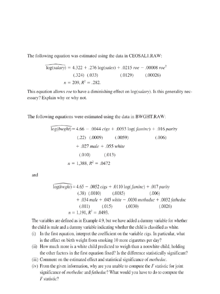 Problem Set 5 Econometrics Pdf