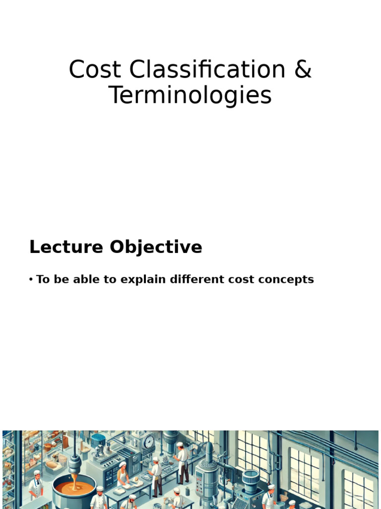 Cost Classification & Terminologies | PDF