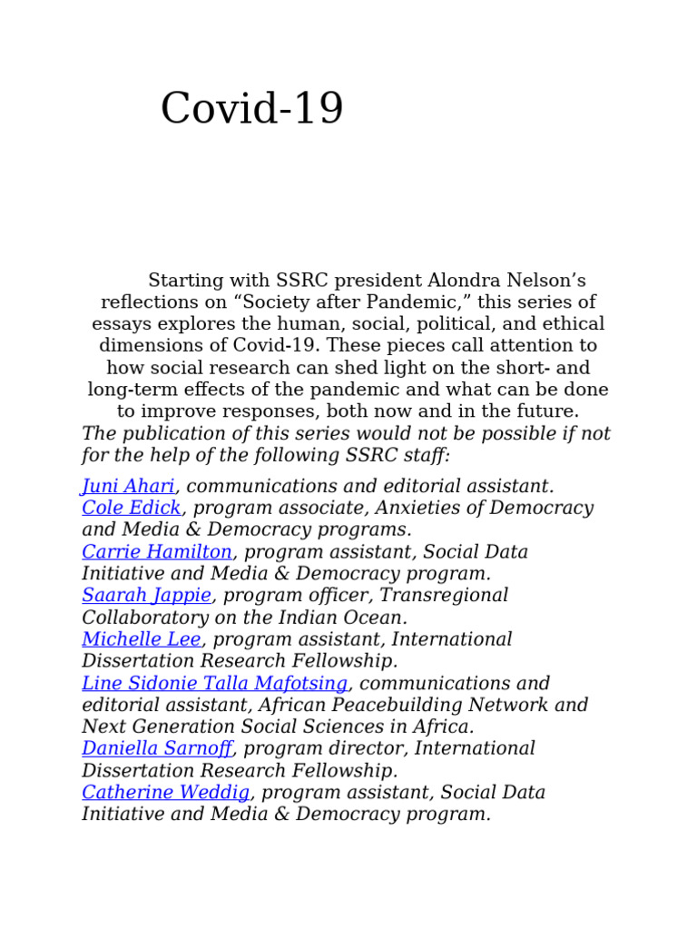 Covid Notes Kurt | PDF