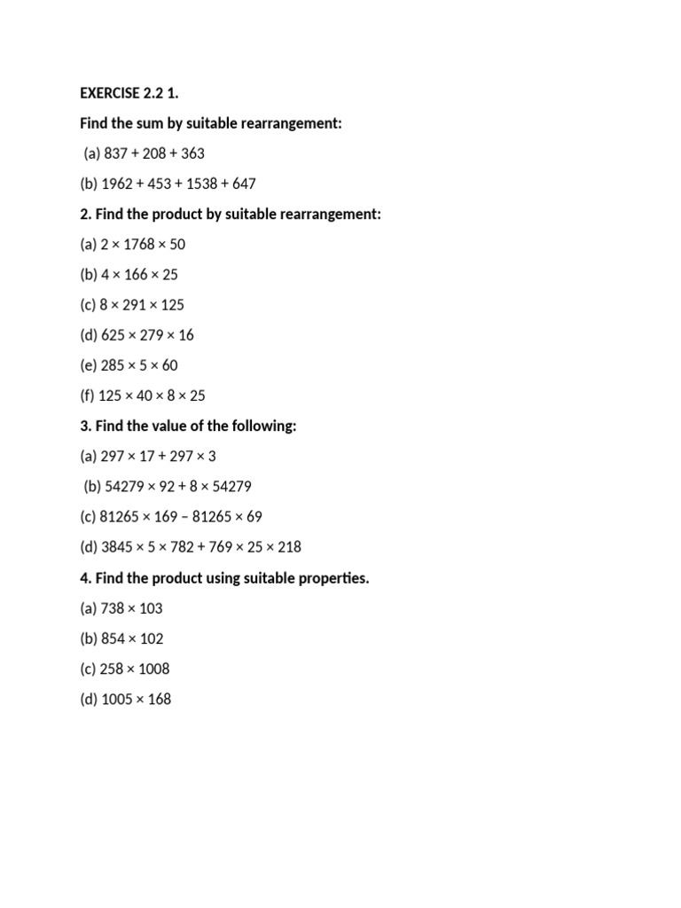Multiplication of Whole Numbers | PDF
