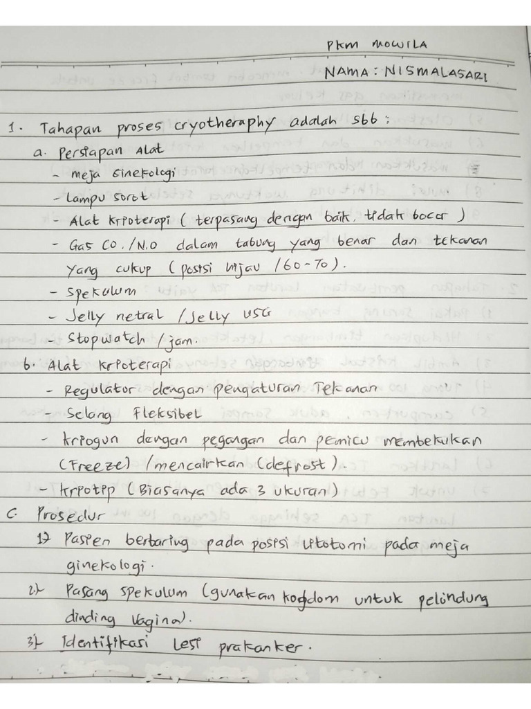 Dr. Nurmawanti Tindak Lanjut Krioterapi Dan TCA | PDF