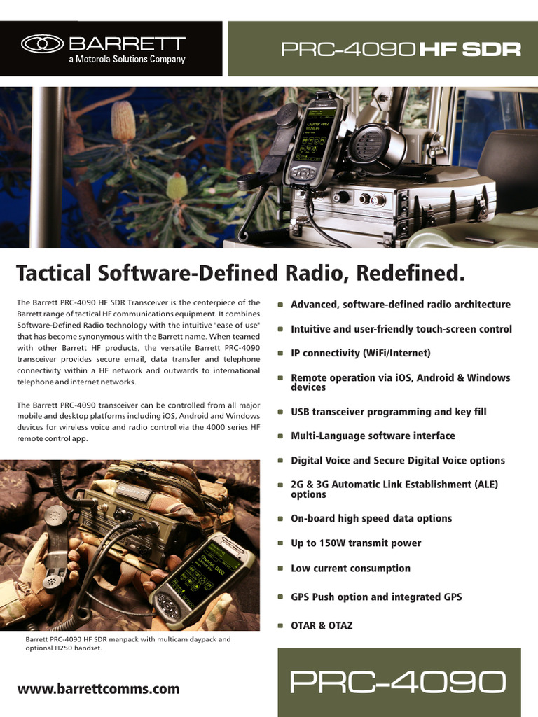 Barrett PRC-4090 HF SDR Transceiver Brochure English | PDF