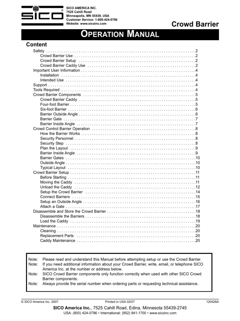 Crowd Panel - 120426-Crowd-Control-Barrier-Operating-Manual | PDF