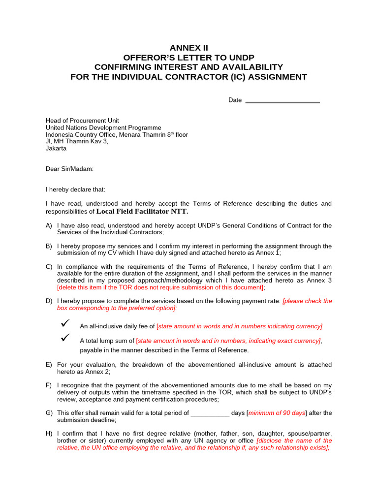 Annex III - Confirmation of Interest and Financial Proposal | PDF