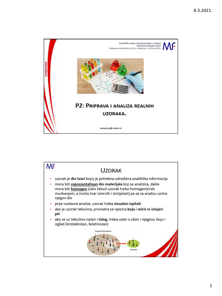 P2 Priprava Analiza Uzoraka 2021 | PDF