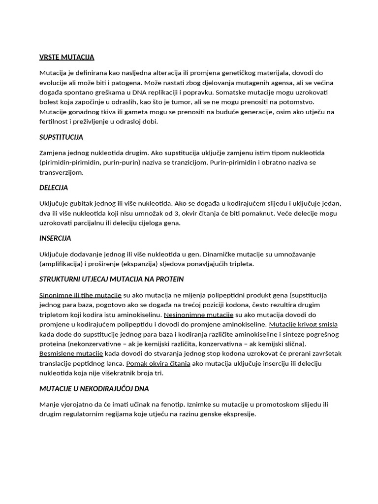 Skripta Za Usmeni Iz Genetike | PDF