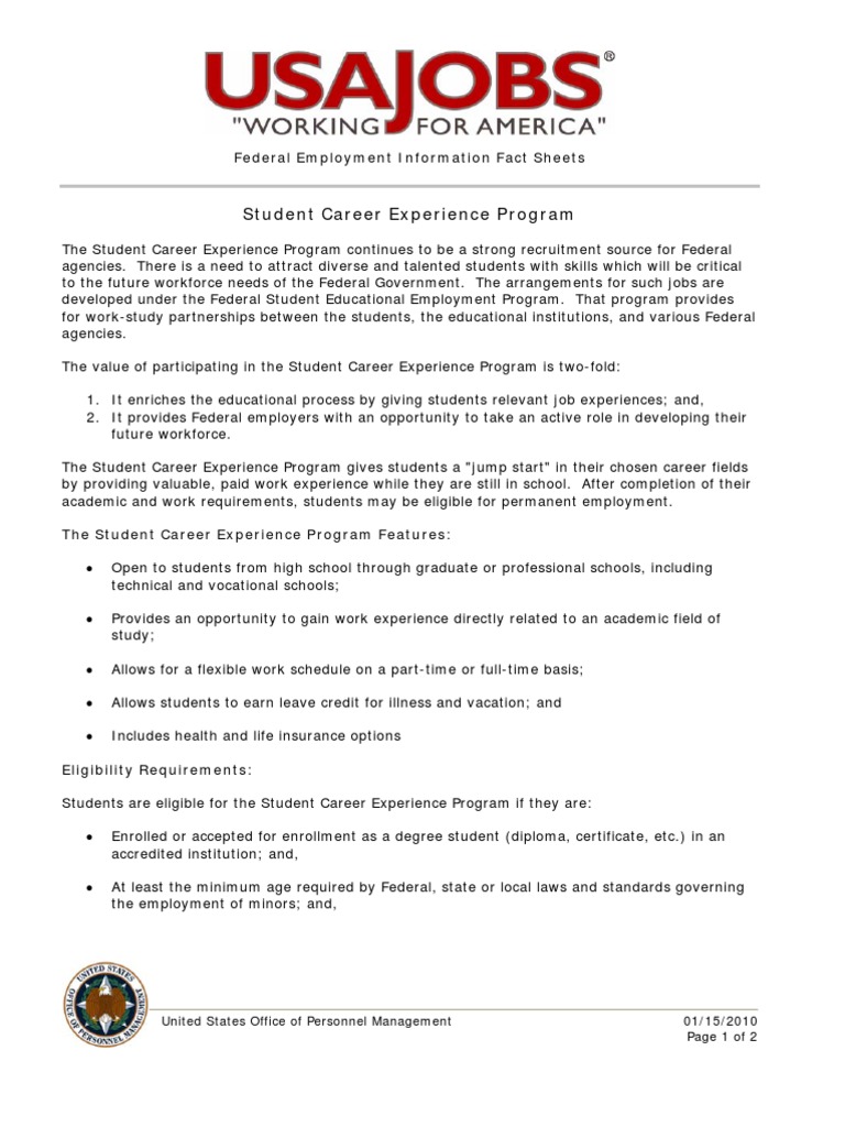 Federal Student Career Program Guide | PDF | Students | Citizenship Of ...