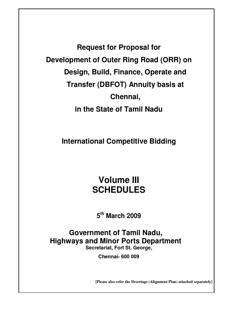 ORR Chennai Schedules | PDF | Environmental Impact Assessment ...