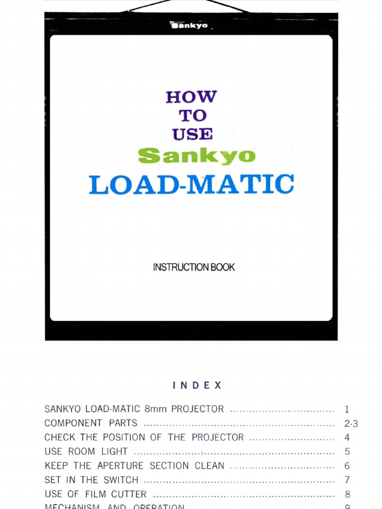 Sankyo Load Matic Manual English Ma 2523 | PDF