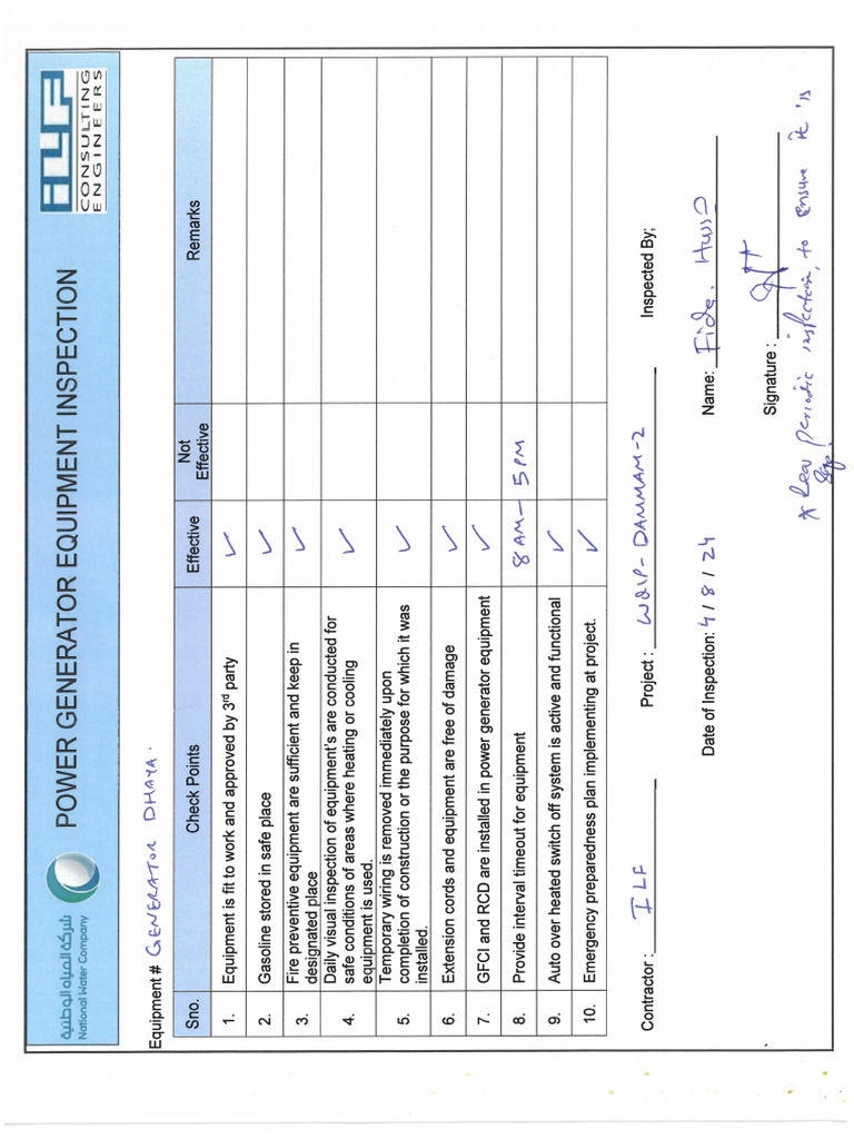 Generator Inspection | PDF