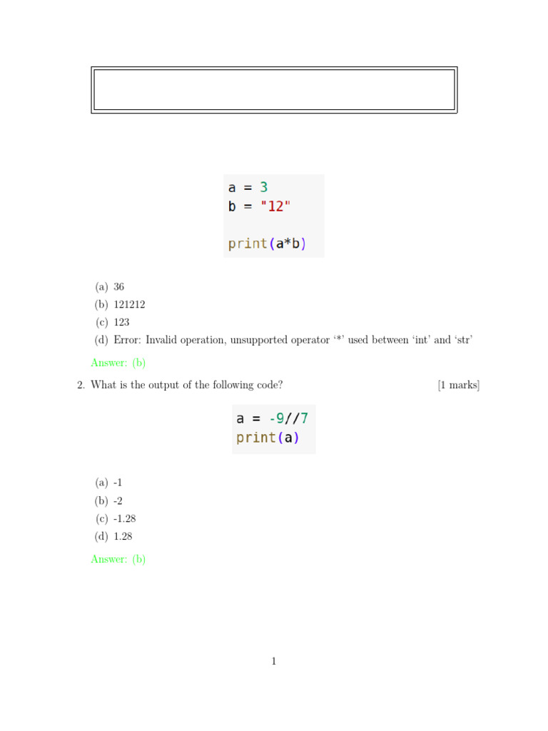 Python For Data Science Assignments (Week 1) | PDF