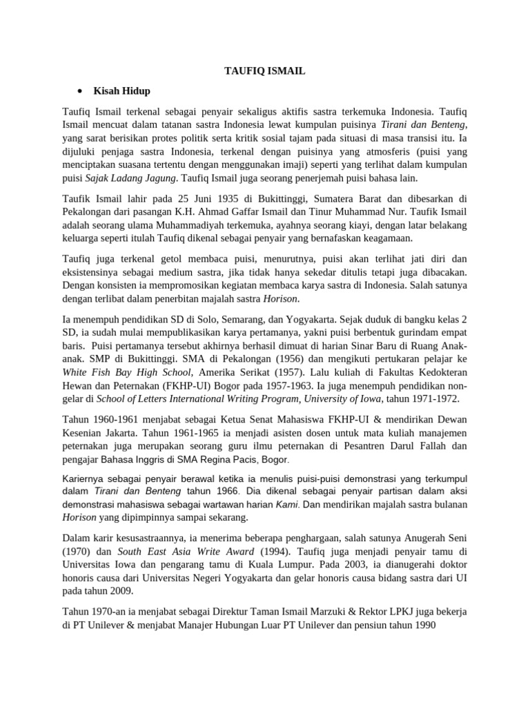Taufik Ismail | PDF