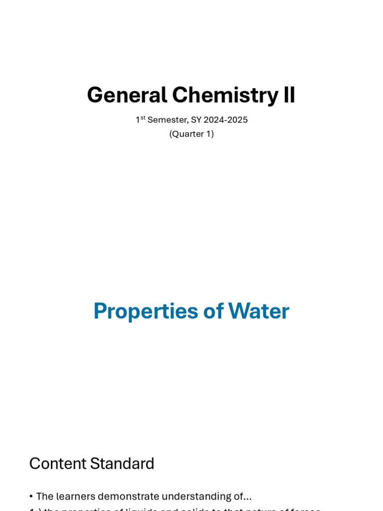 Lesson 4 - Properties of Water | PDF