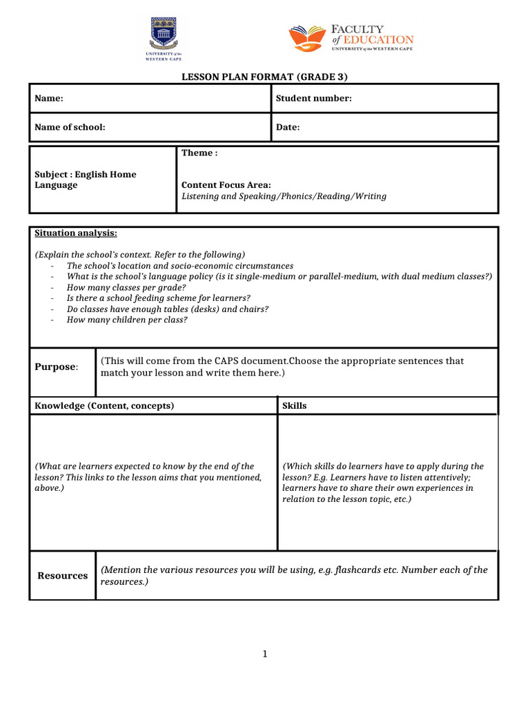 ELT 411 Lesson Template - Eng | PDF