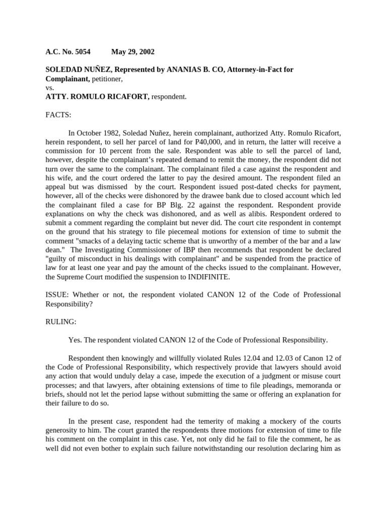 Nunez VS Ricafort | PDF