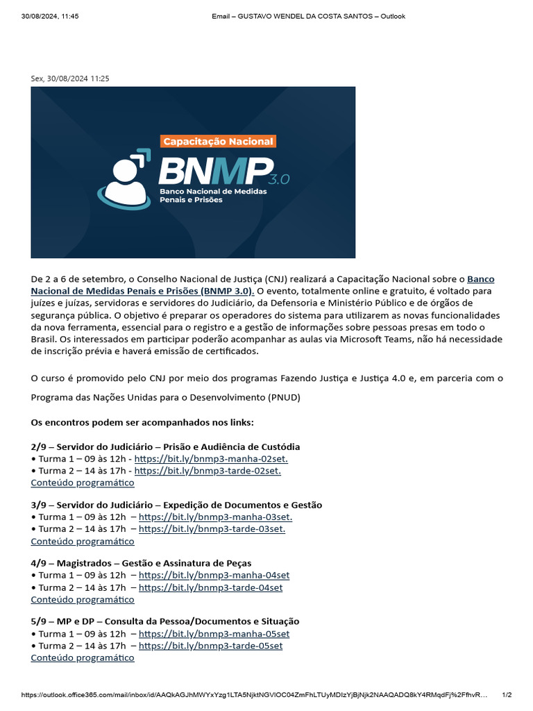 Capacitação CNJ - Orientação Sobre BNMP 3.0 | PDF