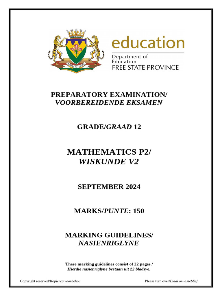 Fs Mathematics p2 Prep Sept 2024 Eng-Afr MG | PDF Fs Mathematics p2 Prep Sept 2024 Eng-Afr MG | PDF