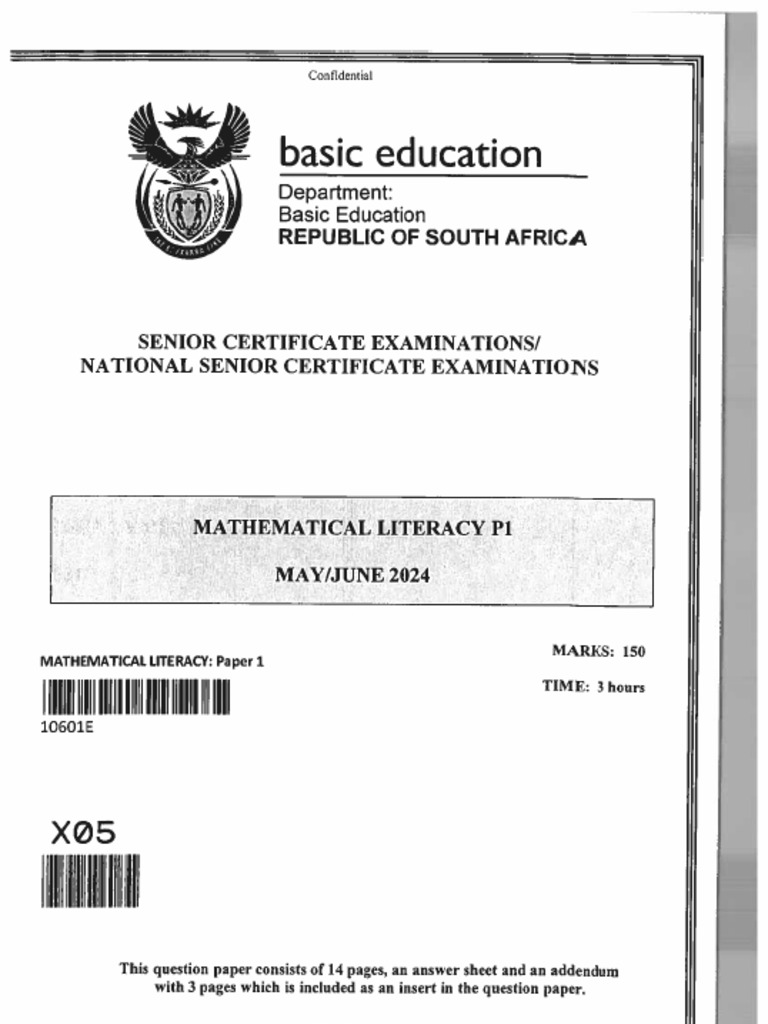 GR 12 Mathematical Literacy P1 (English) June 2024 Question Paper | PDF