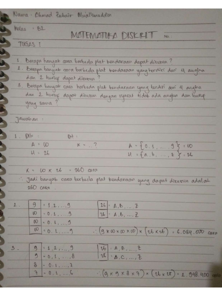 Ahmad Zubair Muallimuddin - MTK Diskrit | PDF