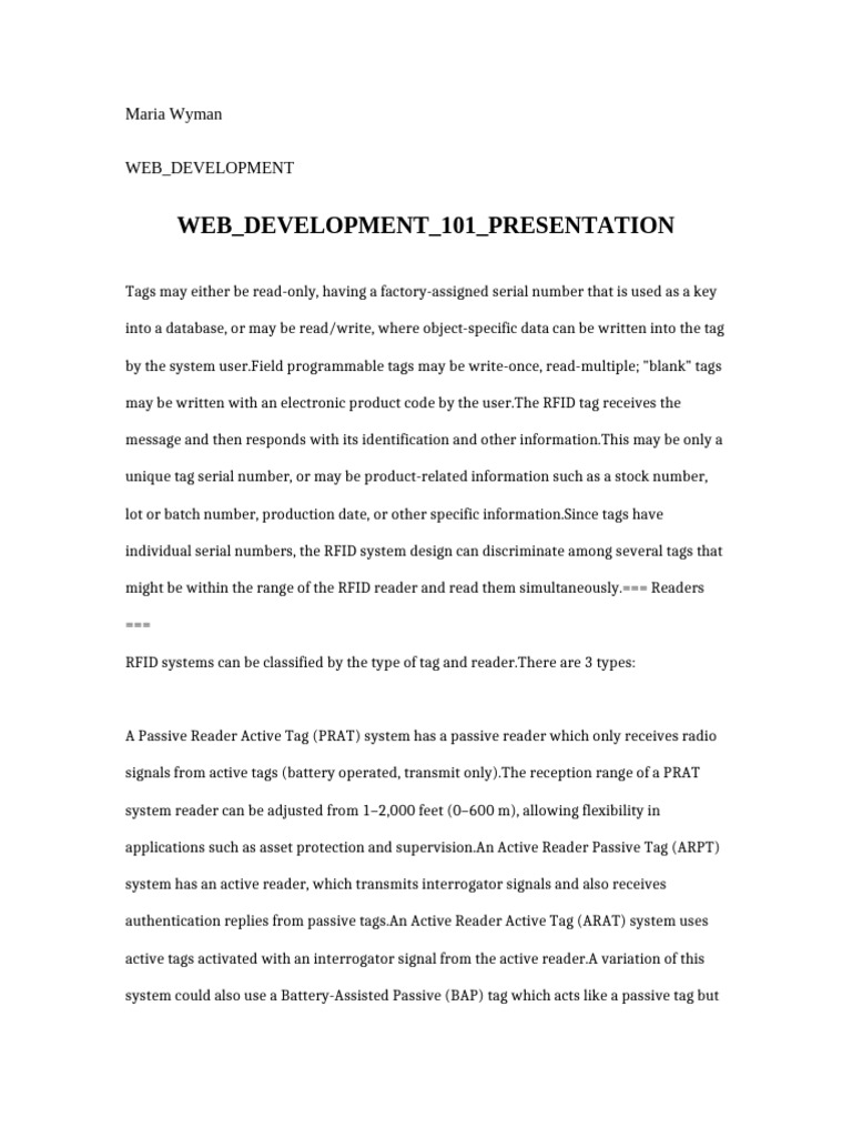 Web Development 101 Presentation | PDF
