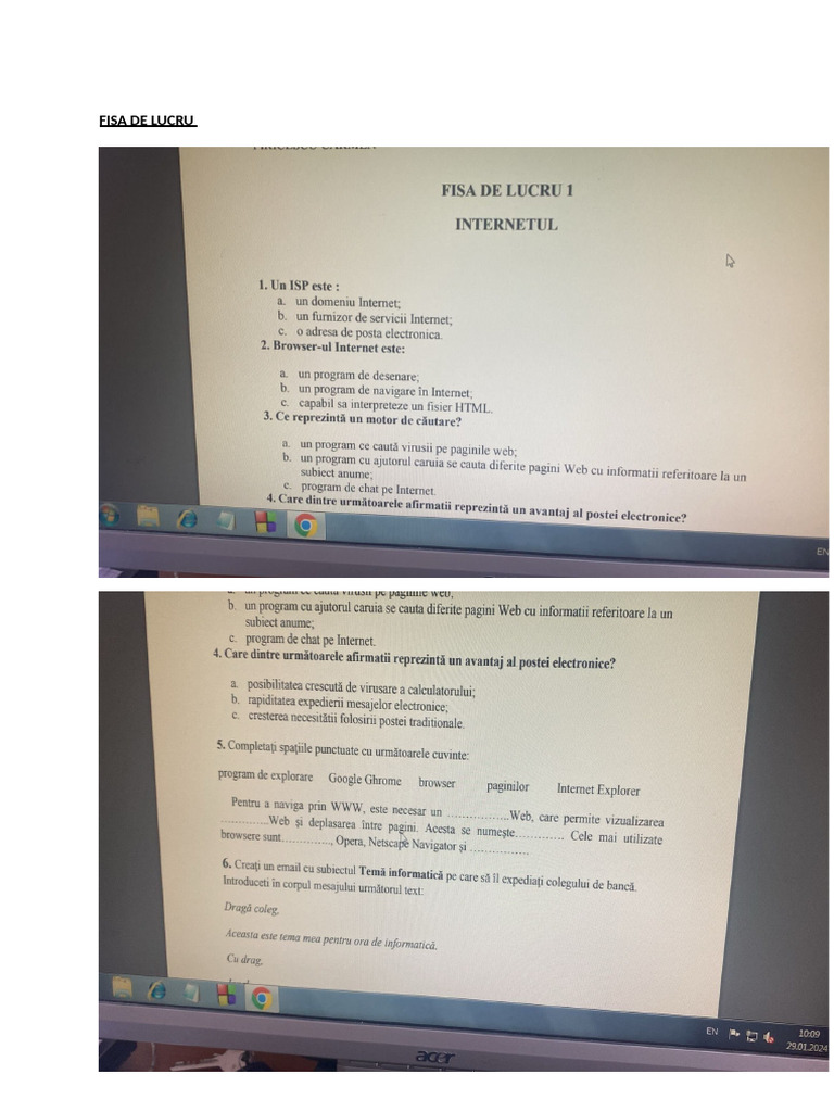 Fisa de Lucru Info | PDF