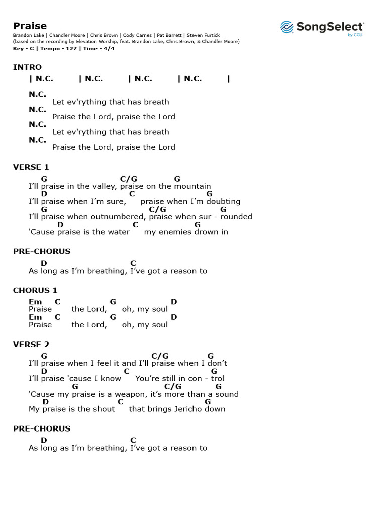 Praise Chords G | PDF