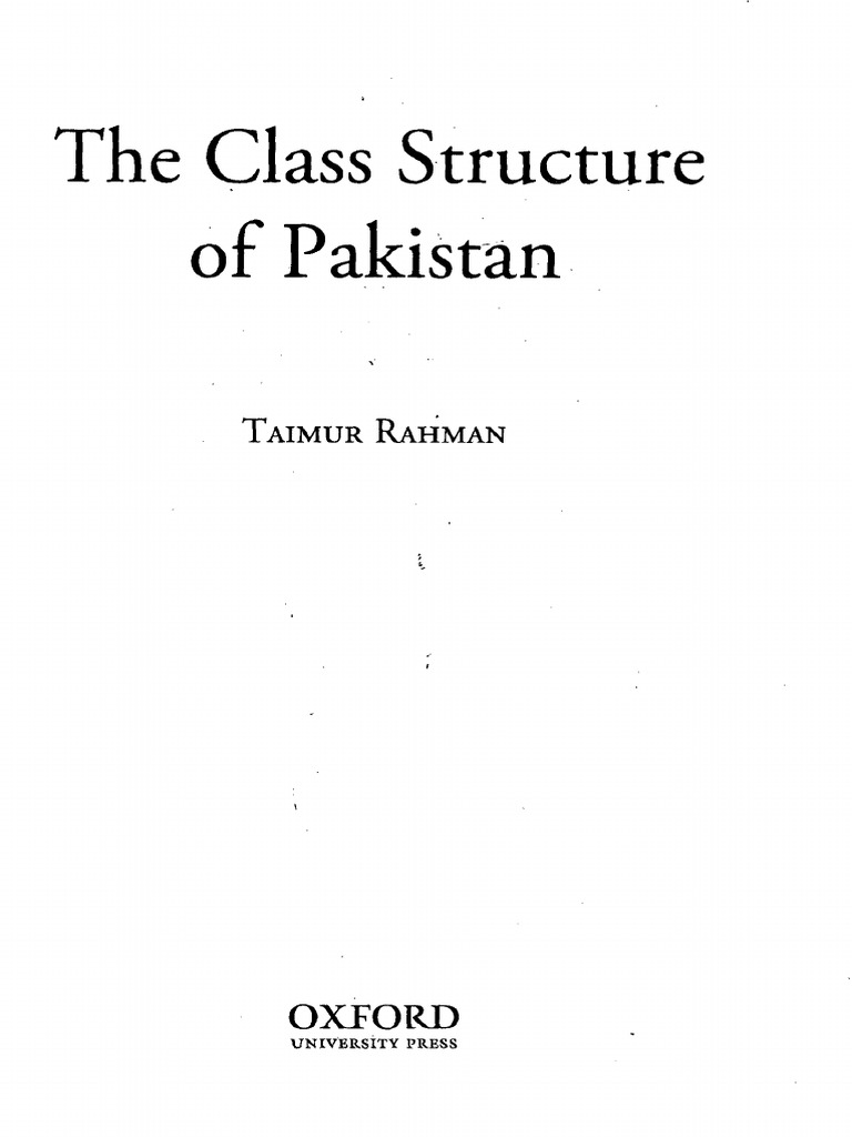 The Class Structure of Pakistan | PDF The Class Structure of Pakistan | PDF