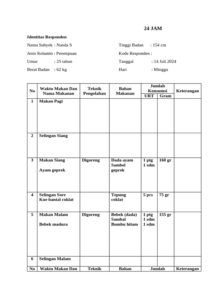 Form Recall 3x24 Jam | PDF