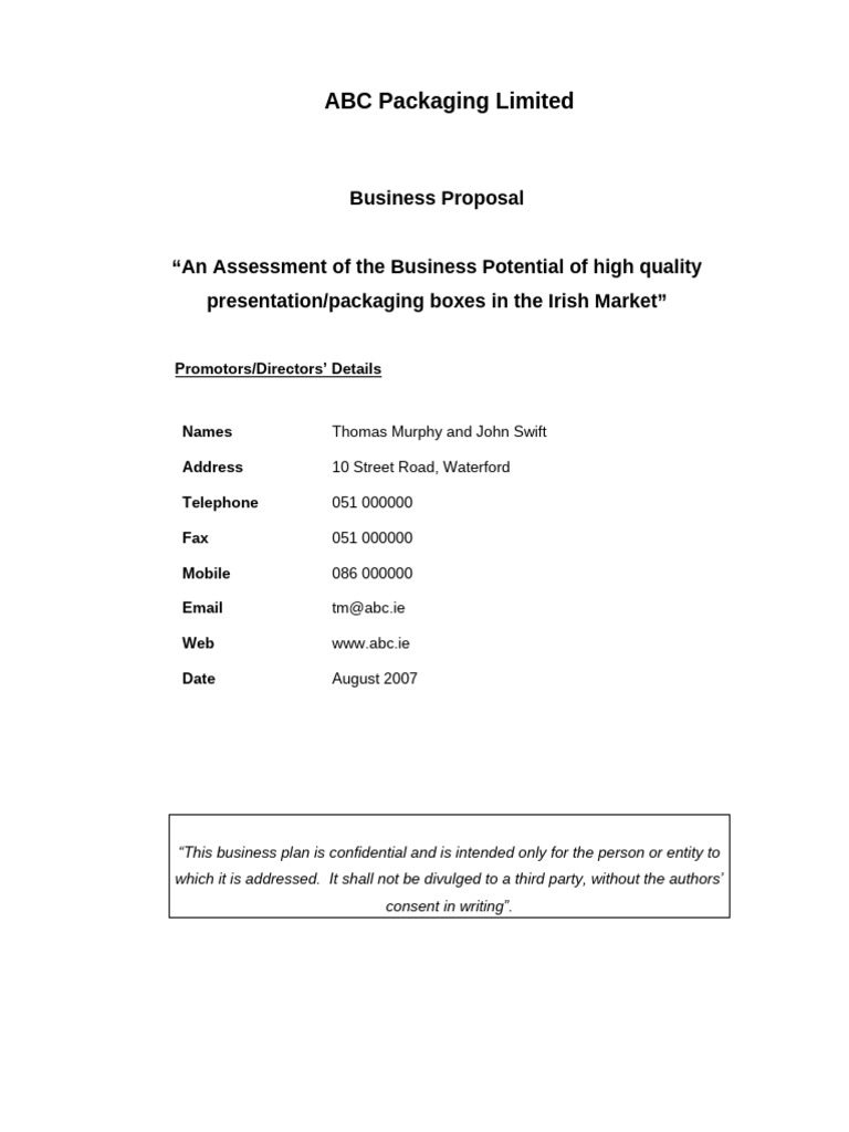 Sample - Business Plan1 | PDF