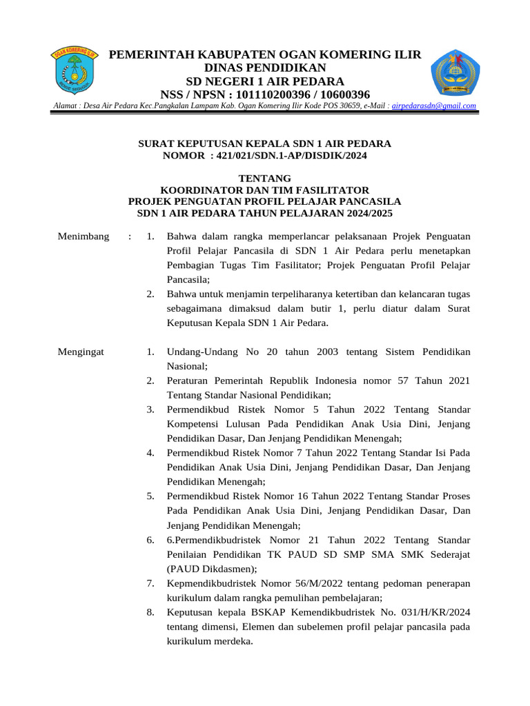 SK Tim Fasilitator P5 | PDF