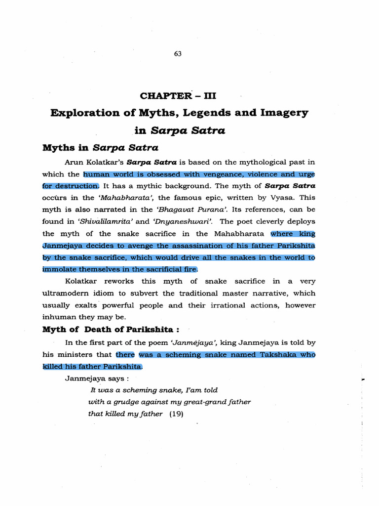 Entire Summary of Sarpa Satra | PDF