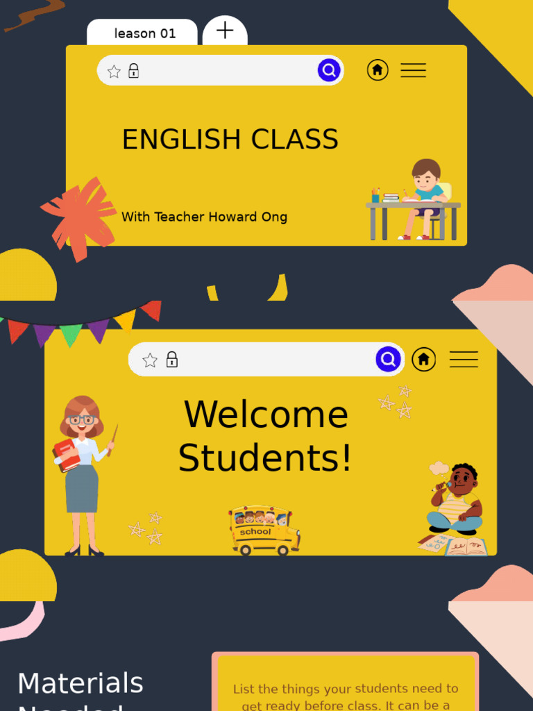 Dark Blue Modern English Class Education Presentation | PDF