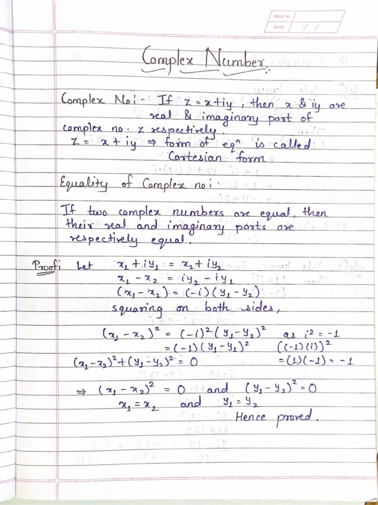 Mathsnotes2 Complex No | PDF