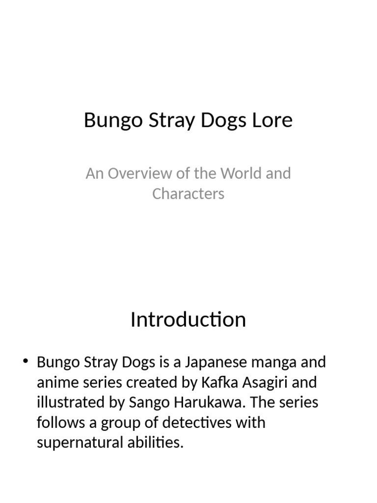Bungo Stray Dogs Lore | PDF