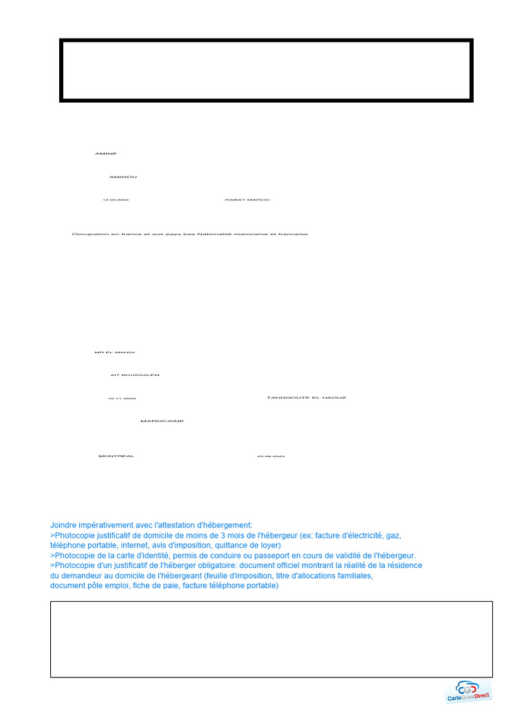 Attestation Hebergement 2 | PDF