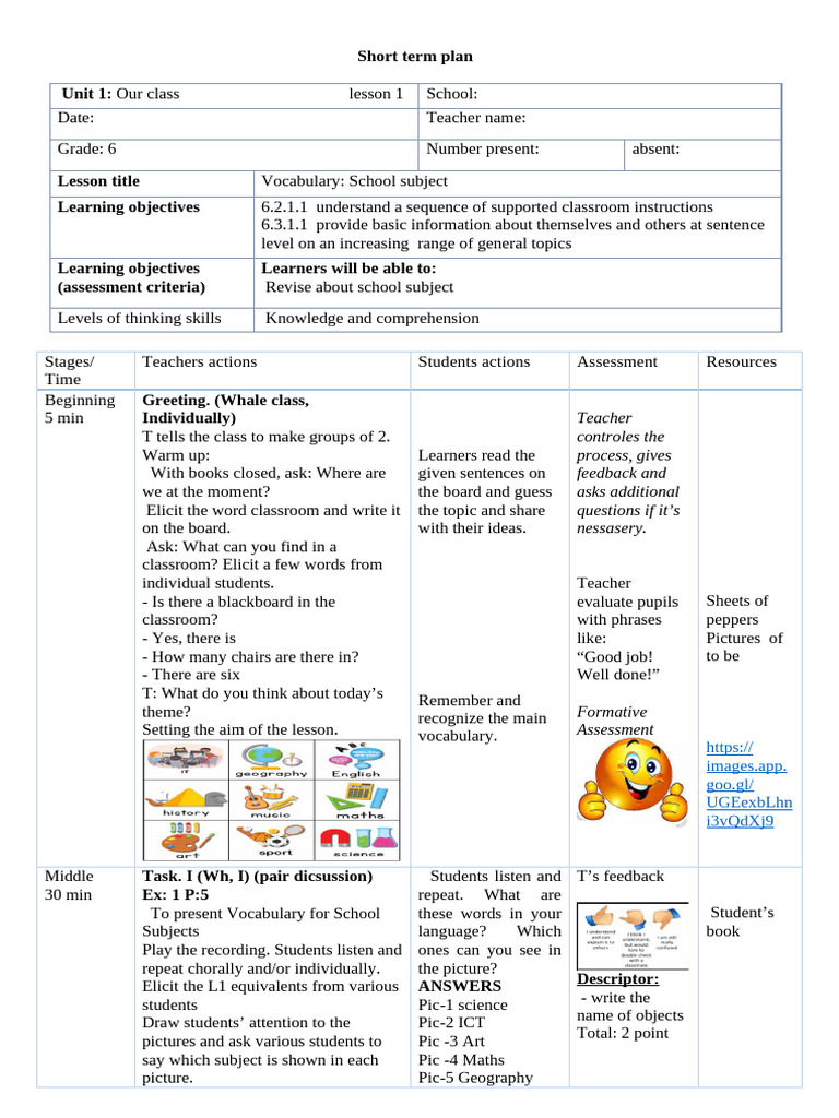 LP Excel 6 MSA Term 1 | PDF