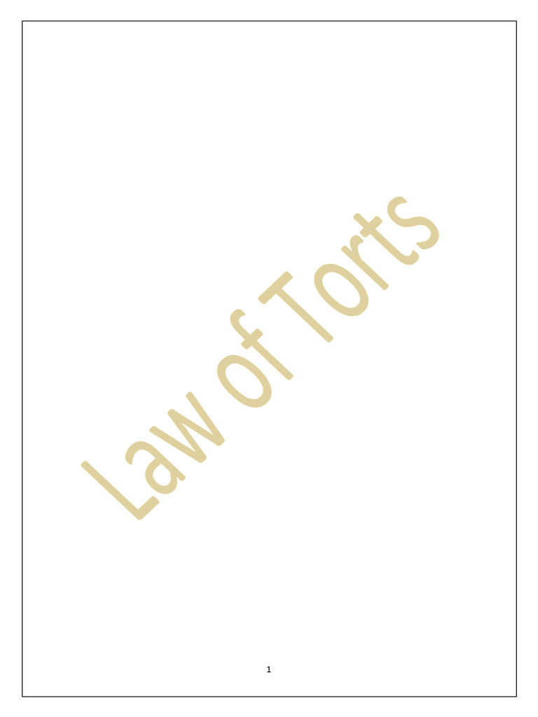 Law Of Torts Pdf