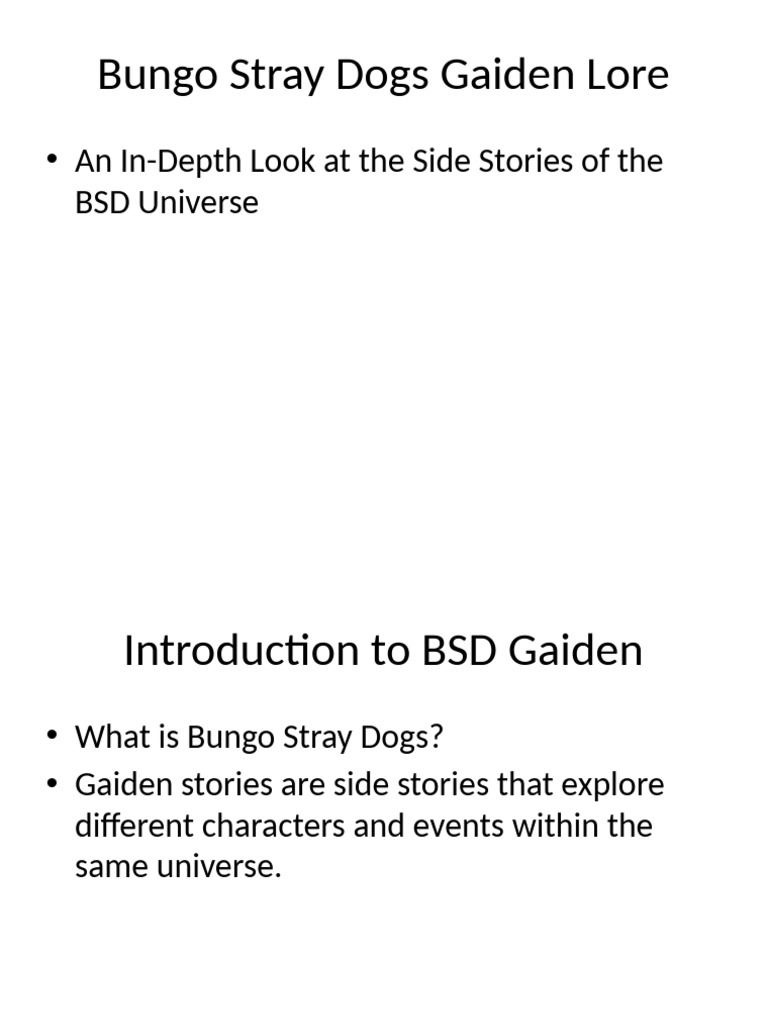 BSD Gaiden Lore Presentation | PDF