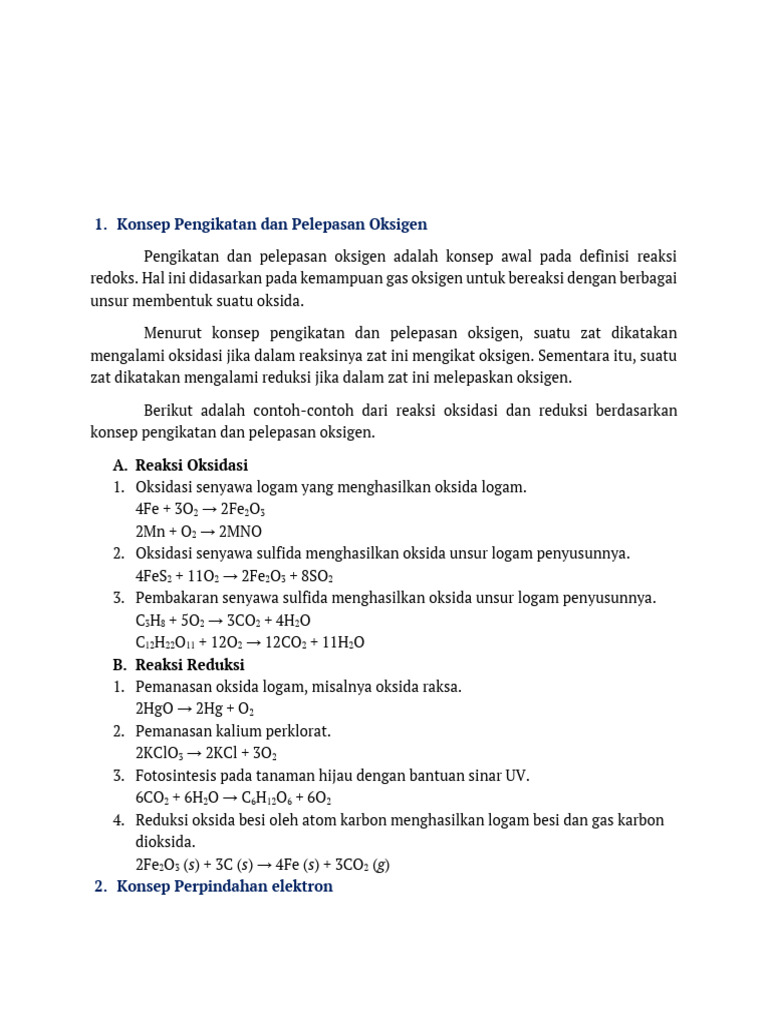 Pengertian Reaksi Redoks | PDF