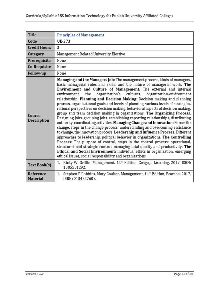 6th Semester Outline-1 | PDF