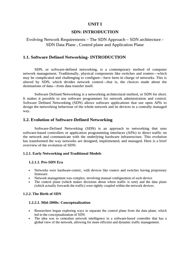 Ccs365 SDN Unit - I | PDF