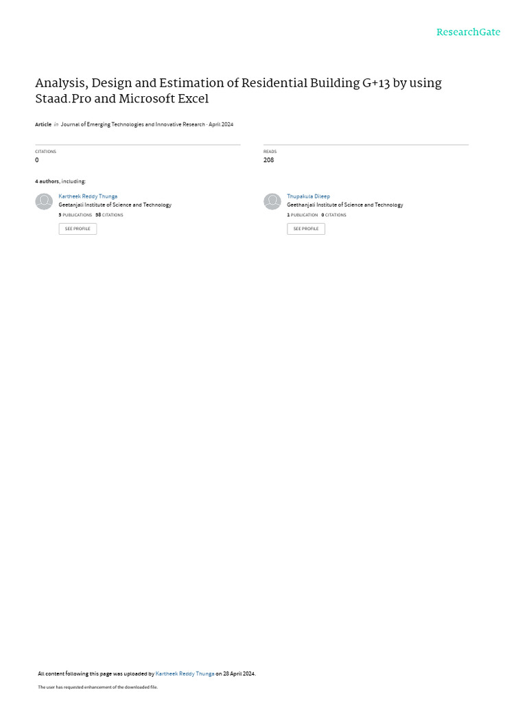 Analysis, Design and Estimation of Residential Building G+13 by Using ...