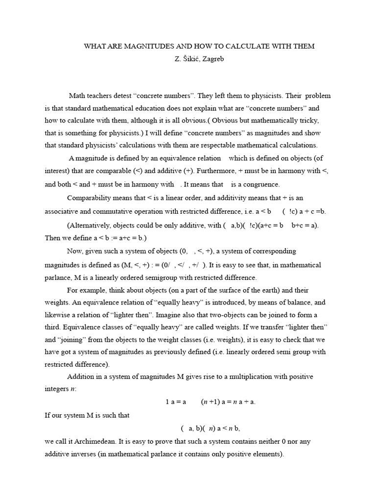What Are Magnitudes and How To Calculate With Them | PDF